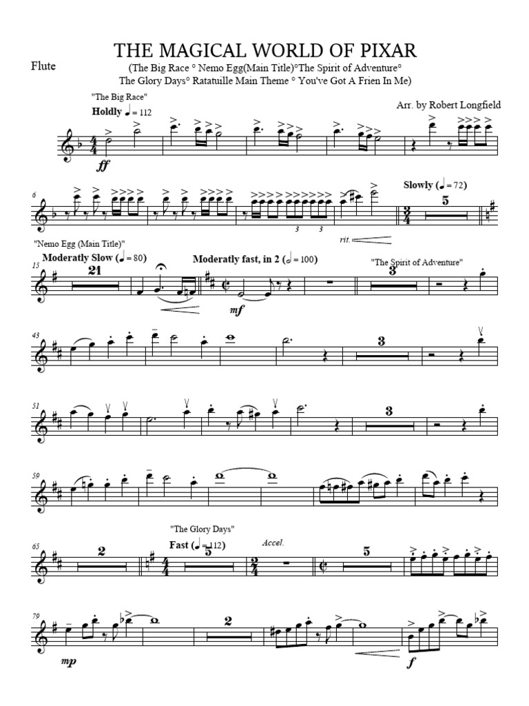 The Magical World of Pixar - Flute | PDF | Pixar