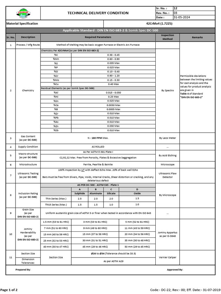 TDC_42CrMo4_Special material | PDF | Steel | Alloy