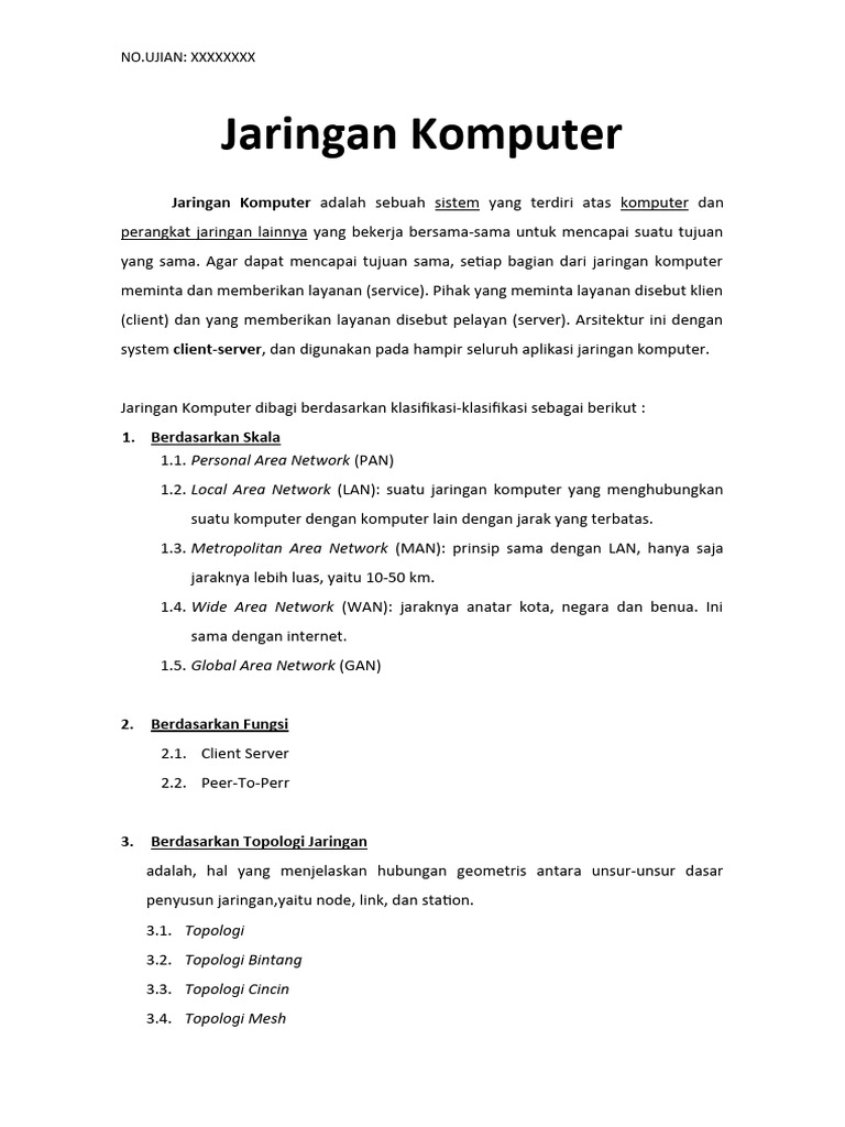 Pengantar Jaringan Komputer dan Tipe-Tipenya | PDF