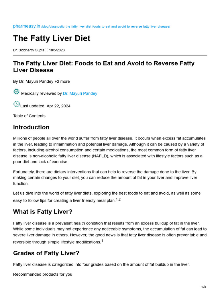 Fatty Liver Diet | PDF | Fat | Foods