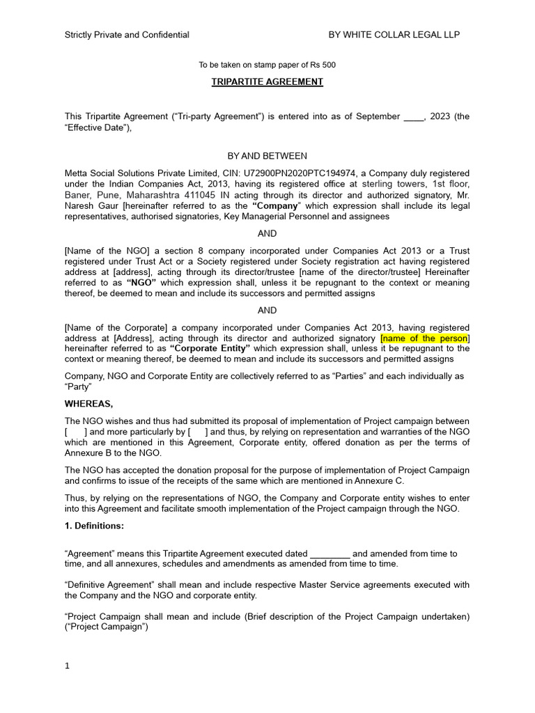 TRIPARTITE AGREEMENT MS | PDF | Corporate Social Responsibility ...