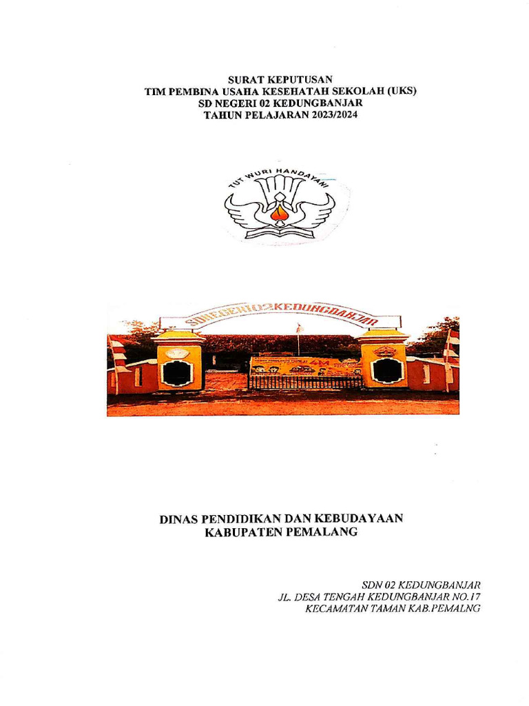 SK Tim Pembina UKS SDN 02 Kedungbanjar, 2023 - 2024 | PDF