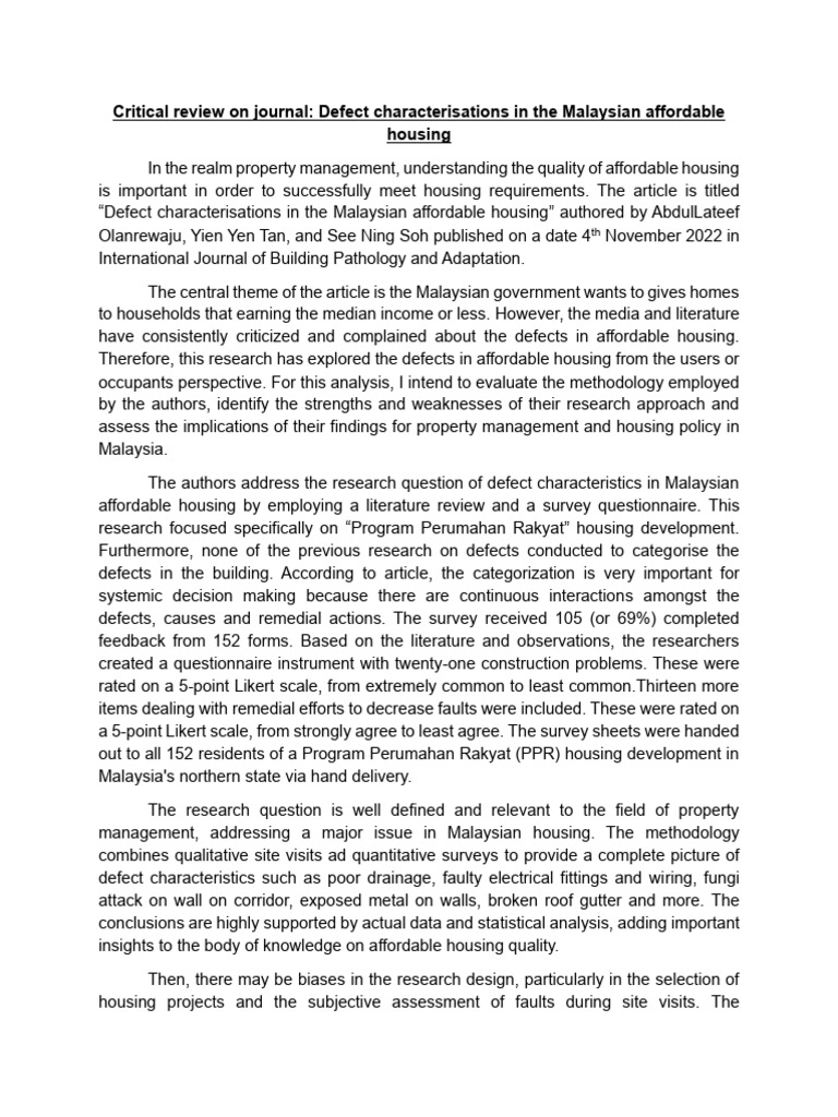 Critical Analysis Article | PDF | Survey Methodology | Methodology