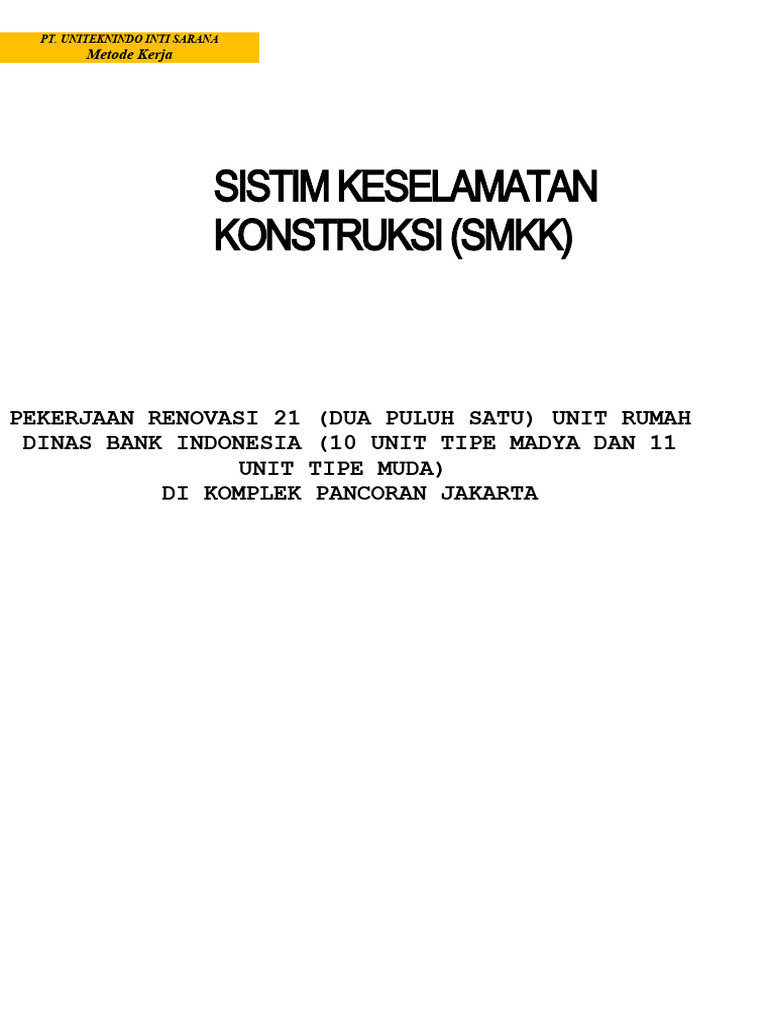 Sistem Keselamatan Konstruksi (SMKK) | PDF | Teknologi & Rekayasa