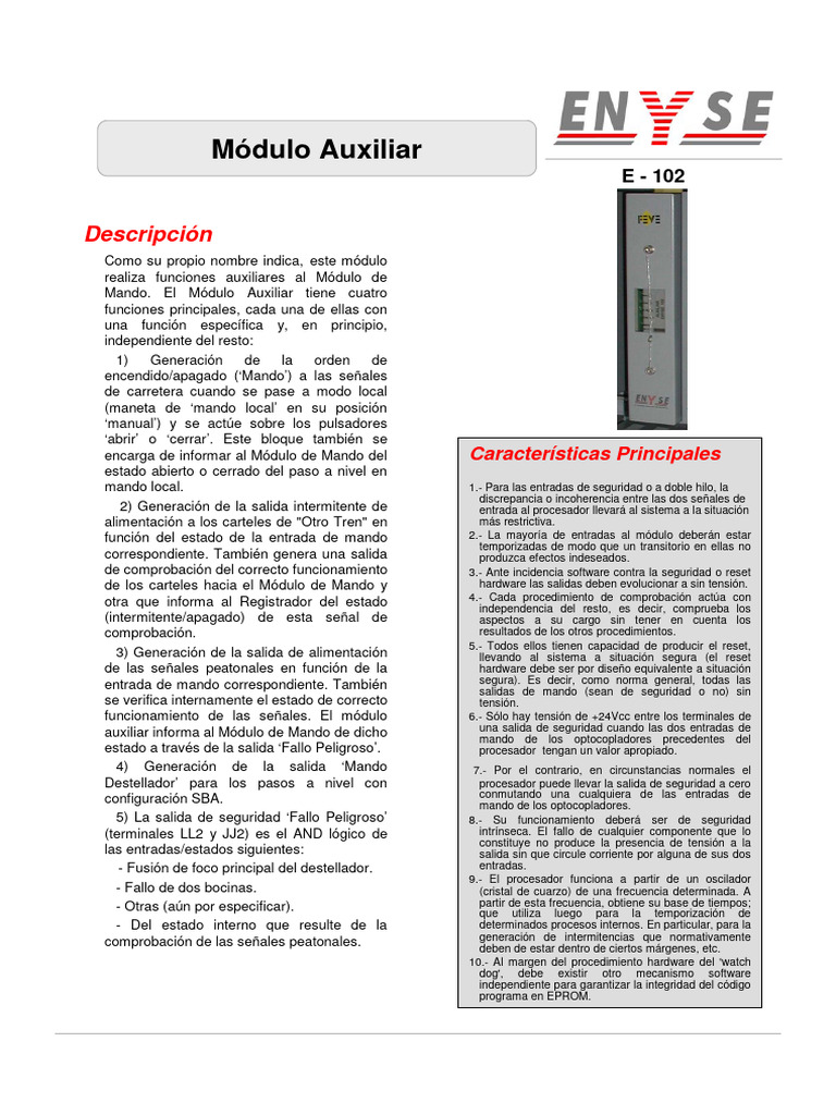 E-102 - Modulo Auxiliar | PDF | Unidad Central de procesamiento | Ingenieria Eléctrica