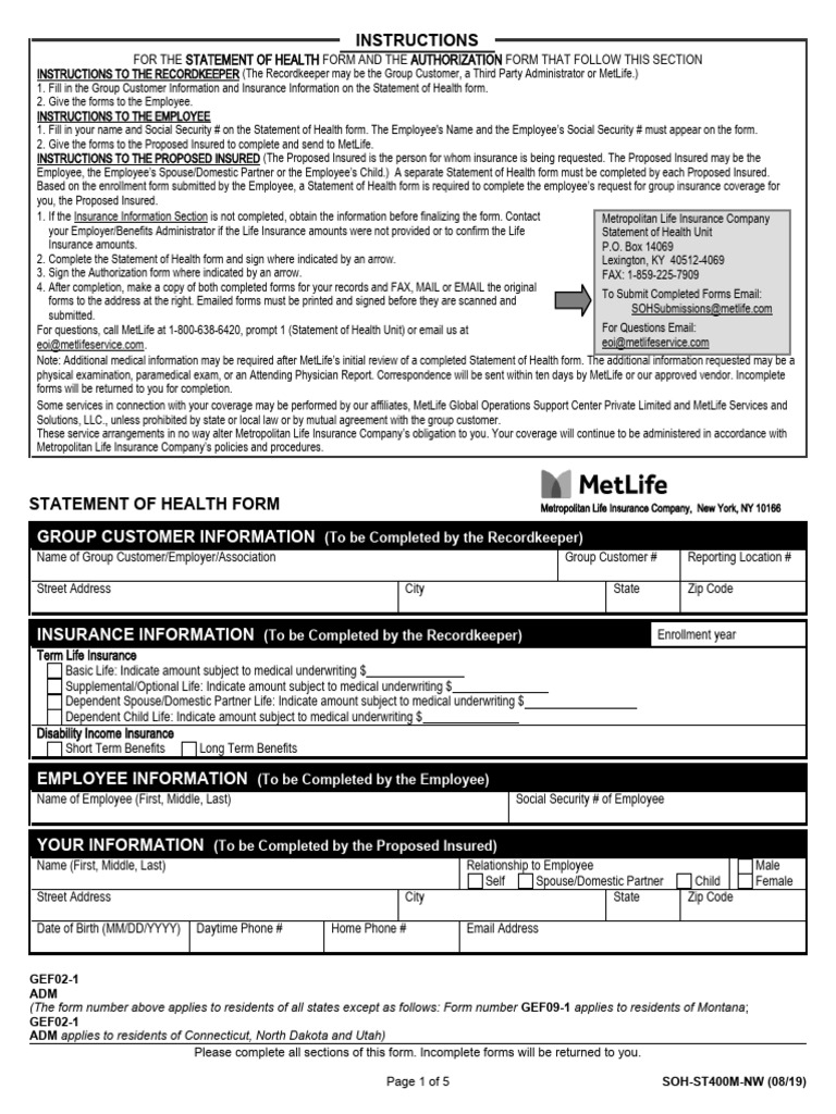 Statement of Health Form MIB (1) 2 | PDF | Fraud | Insurance