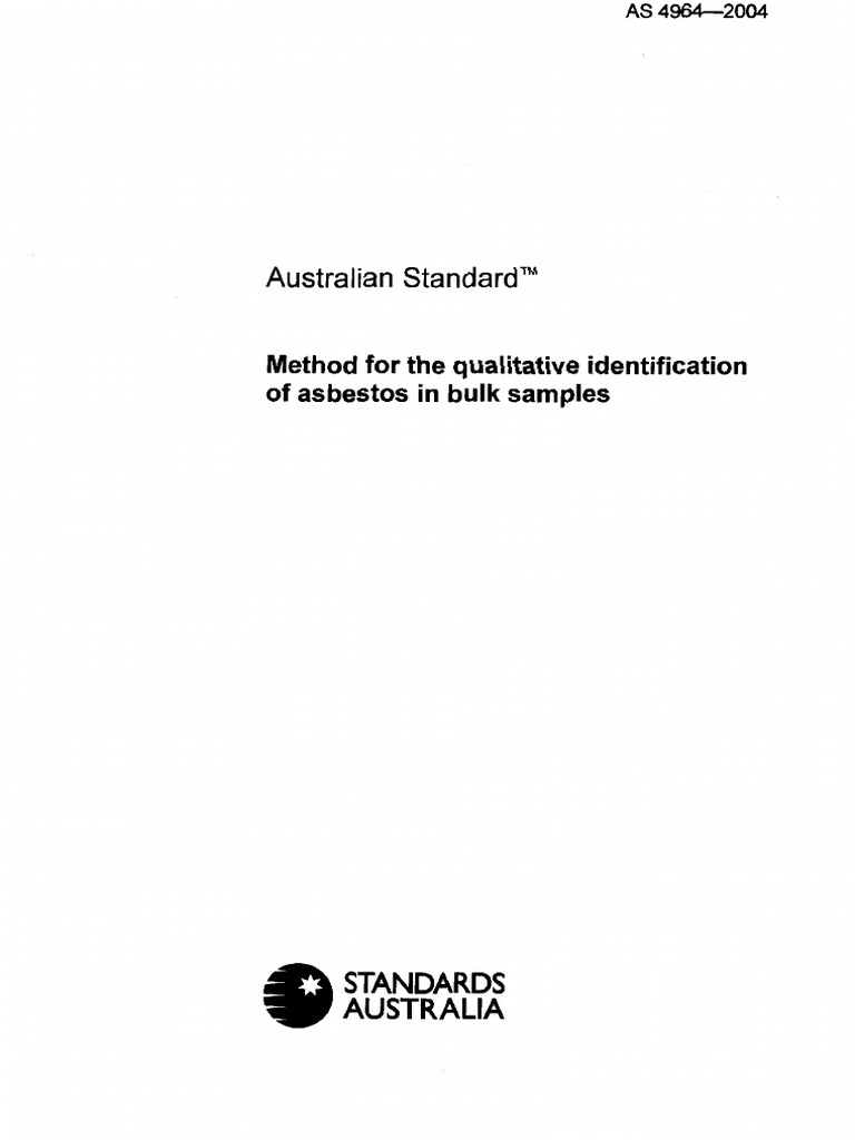 AS 4964-2004: Asbestos Identification Method | PDF | Asbestos | Microscopy