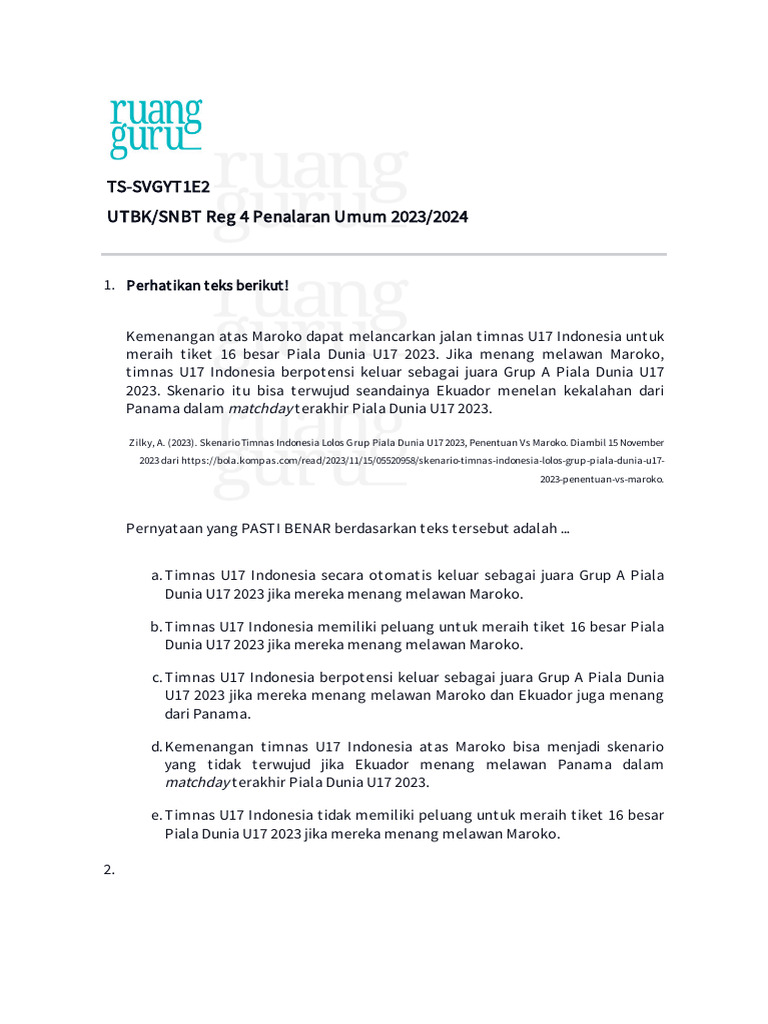 UTBK_SNBT_Reg_4_Penalaran_Umum_2023_2024 | PDF