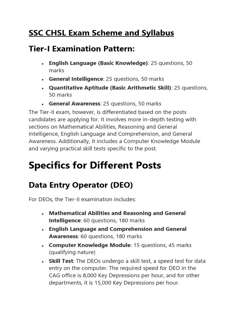SSC CHSL Syllabus | PDF | Mathematics | Knowledge