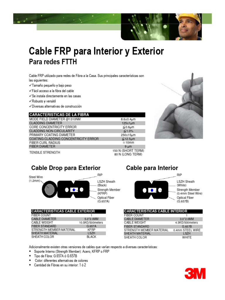 3M Cable Drop e Interior Ficha Tecnica | PDF | Optical Fiber | Legal ...