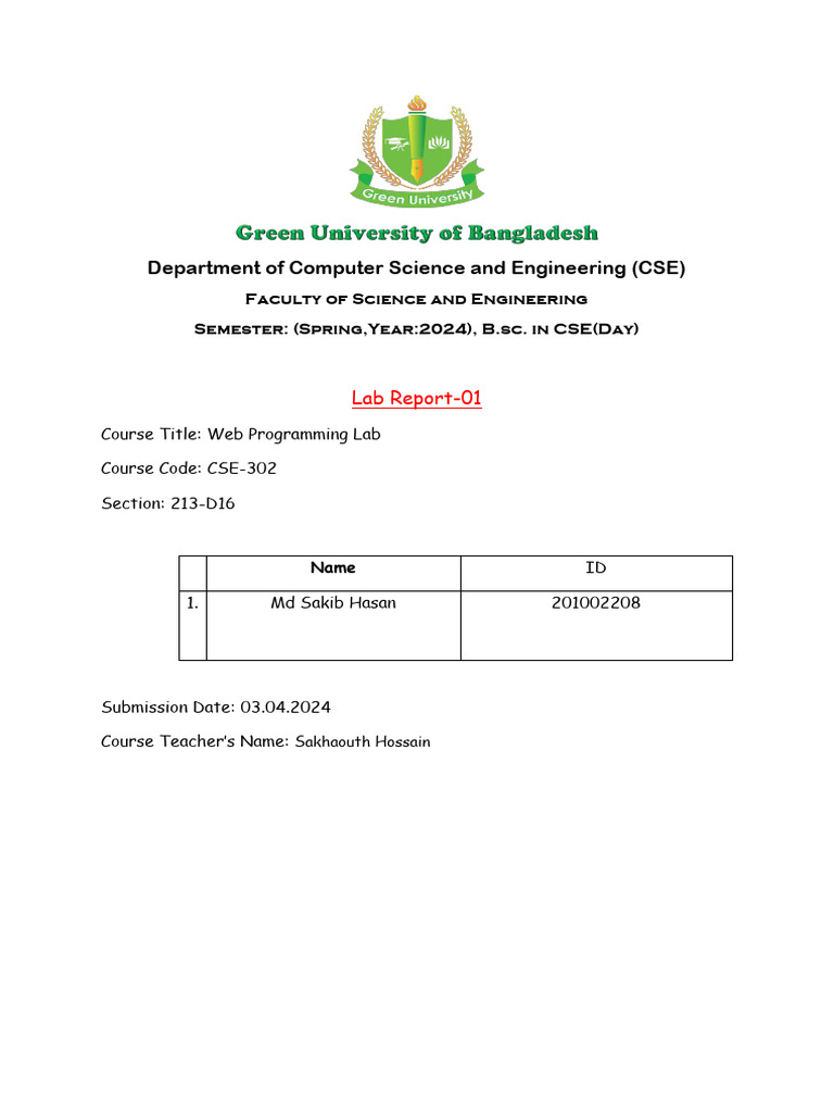 HTML Web Programming Lab Report | PDF | Html | Computing