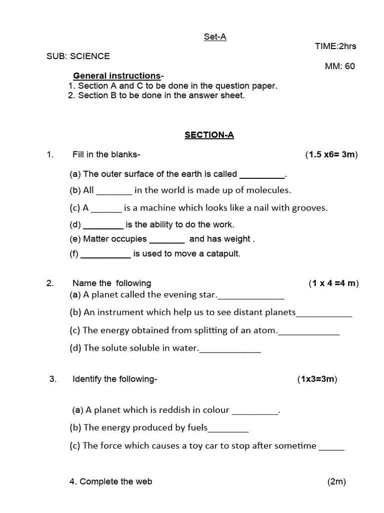 Science Paper - 2 | PDF | Saturn | Planets