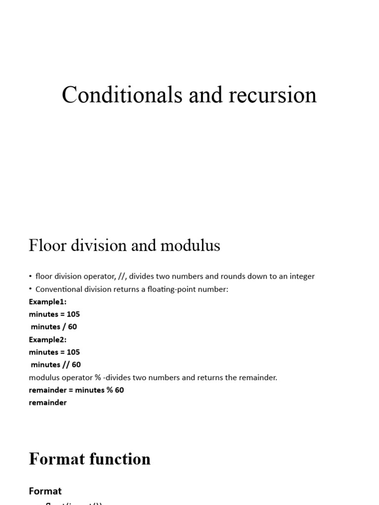 Conditionals and Recursion | PDF | Boolean Data Type | Arithmetic