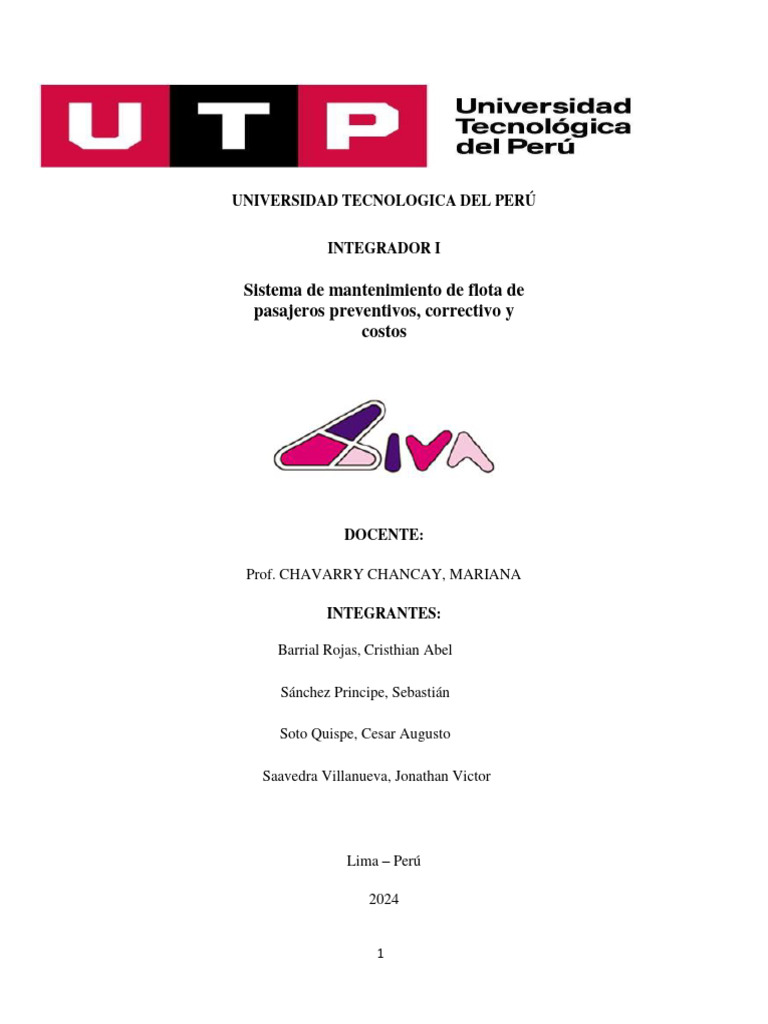 Proyecto Integrador1 Entregable4-Mantenimientodeflotas | PDF | Calidad (comercial) | Seguridad ...