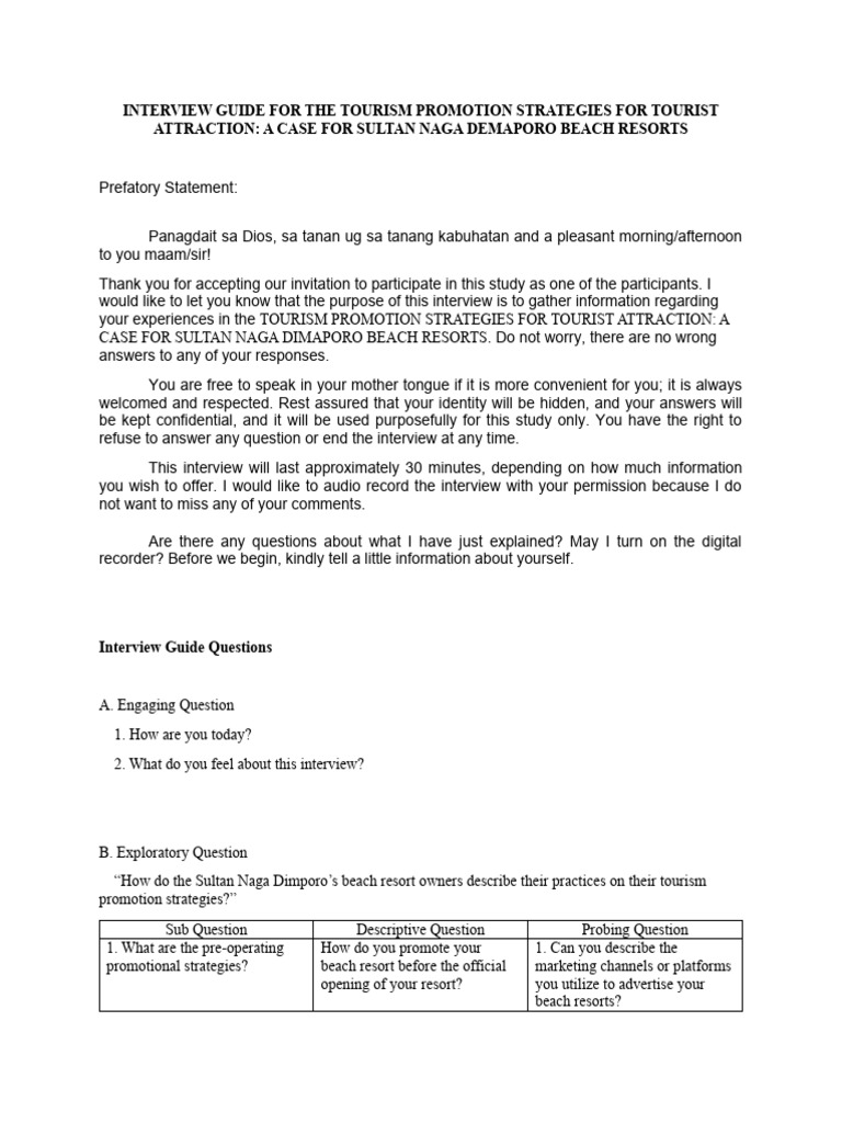 Final Interview Guide | PDF | Human Communication