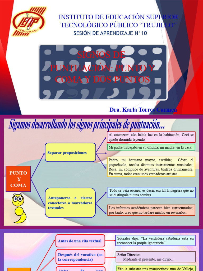 Signos de Puntuación (El Punto y Coma y Los Dos Puntos) (Tema ...