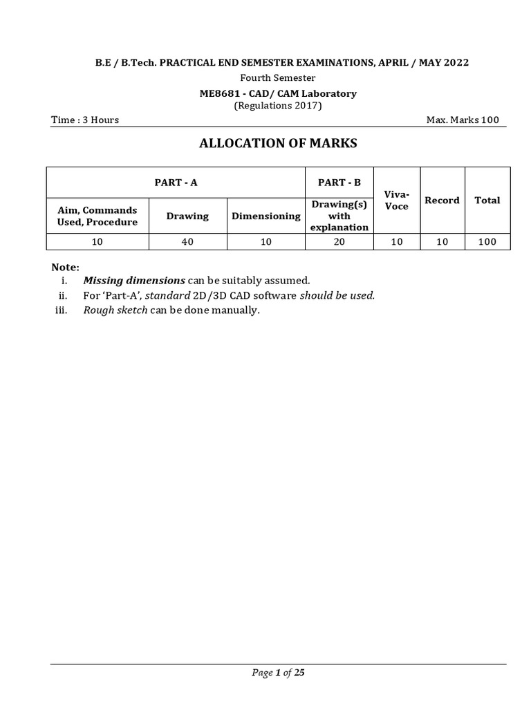 Allocation of Marks: Fourth Semester (Regulations 2017) Ime: 3 Hours ...