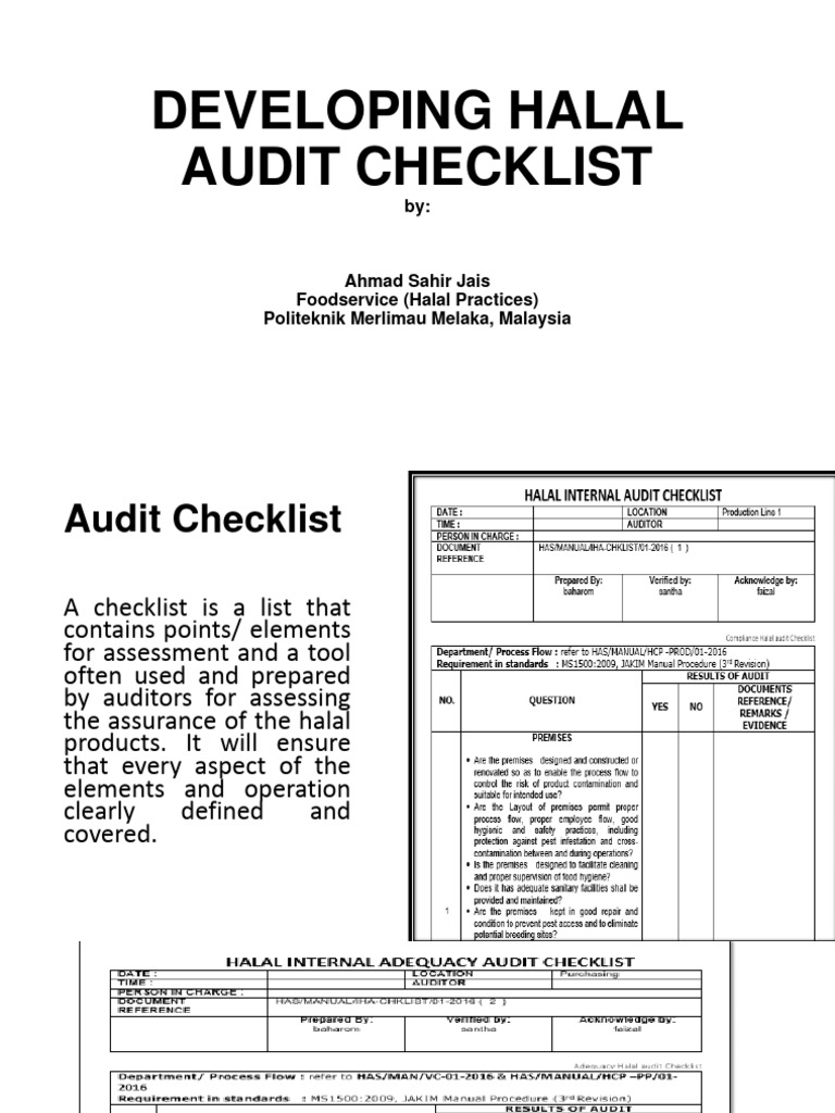 DEVELOPING_HALAL_AUDIT_CHECKLIST (1) | PDF | Audit