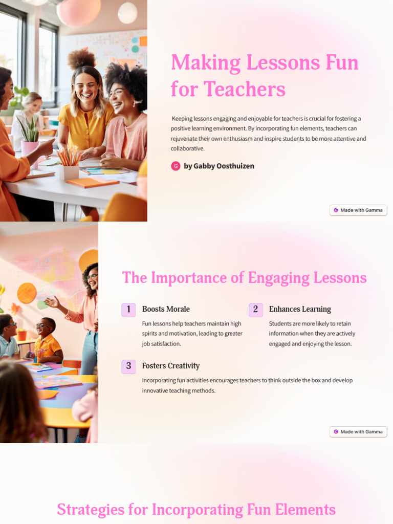Making Lessons Fun For Teachers | PDF | Teachers | Teaching Method