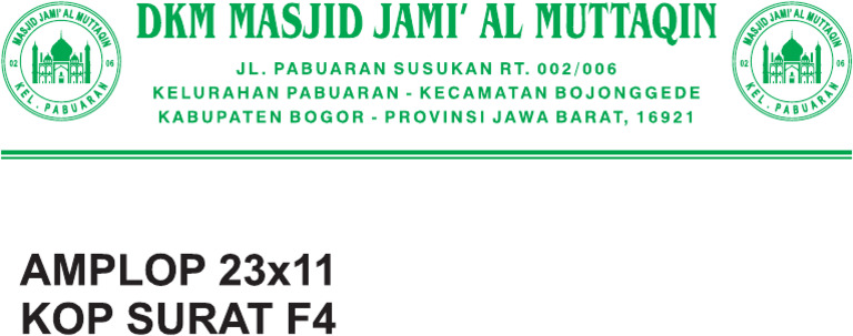 Kop Surat Masjid Al Mutaqin | PDF