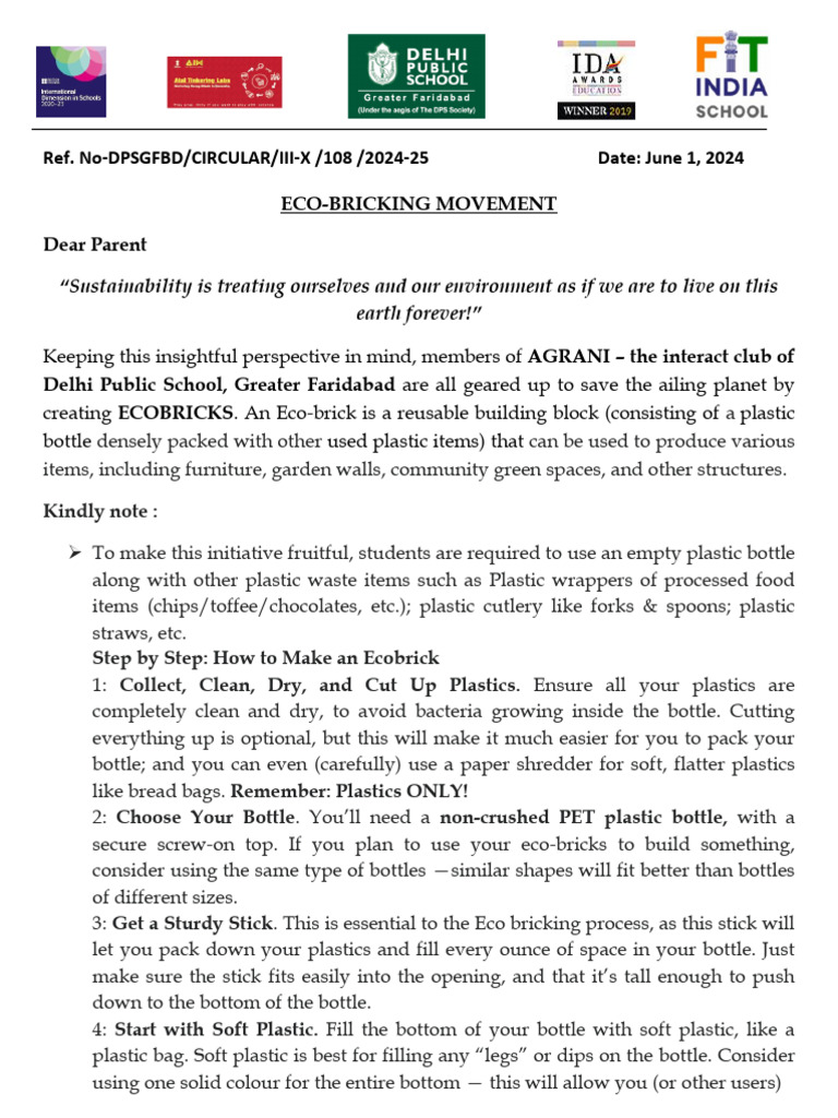 Eco-Bricking Initiative for Students | PDF