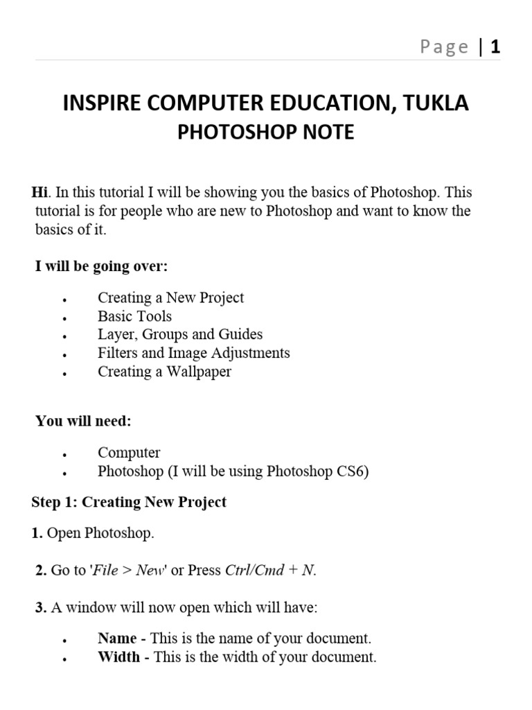 Photoshop Note | PDF | Adobe Photoshop