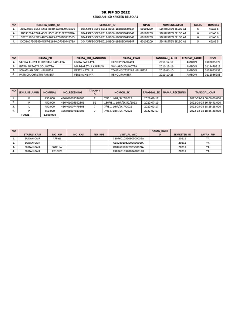 SK Pip SD 2022 | PDF