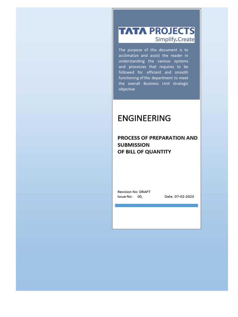 Process of Preparation and Submission of BOQ- Engg_R0_Draft | PDF | Specification (Technical ...