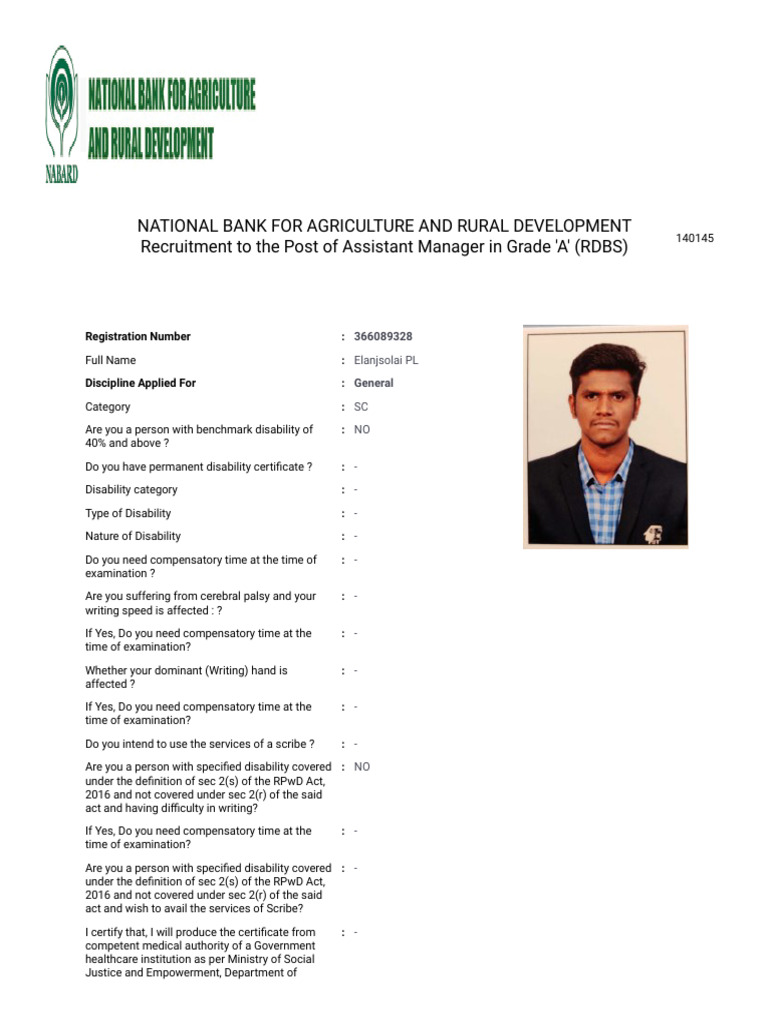 Recruitment To The Post of Assistant Manager in Grade 'A' (RDBS) | PDF ...