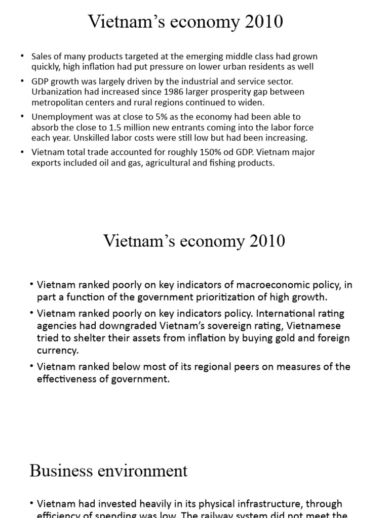 Vietnam's Economy 2010 | PDF | Vietnam | Inflation