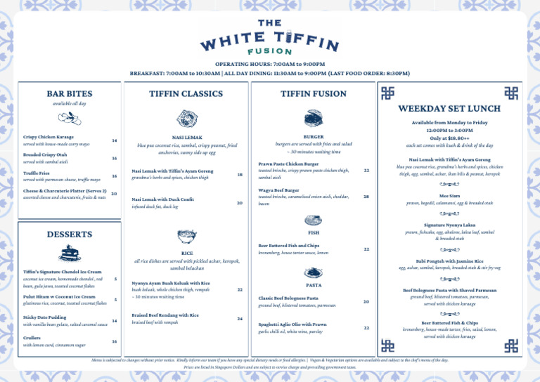 Tiffin Fusion All Day Menu | PDF | Foods | Cuisine