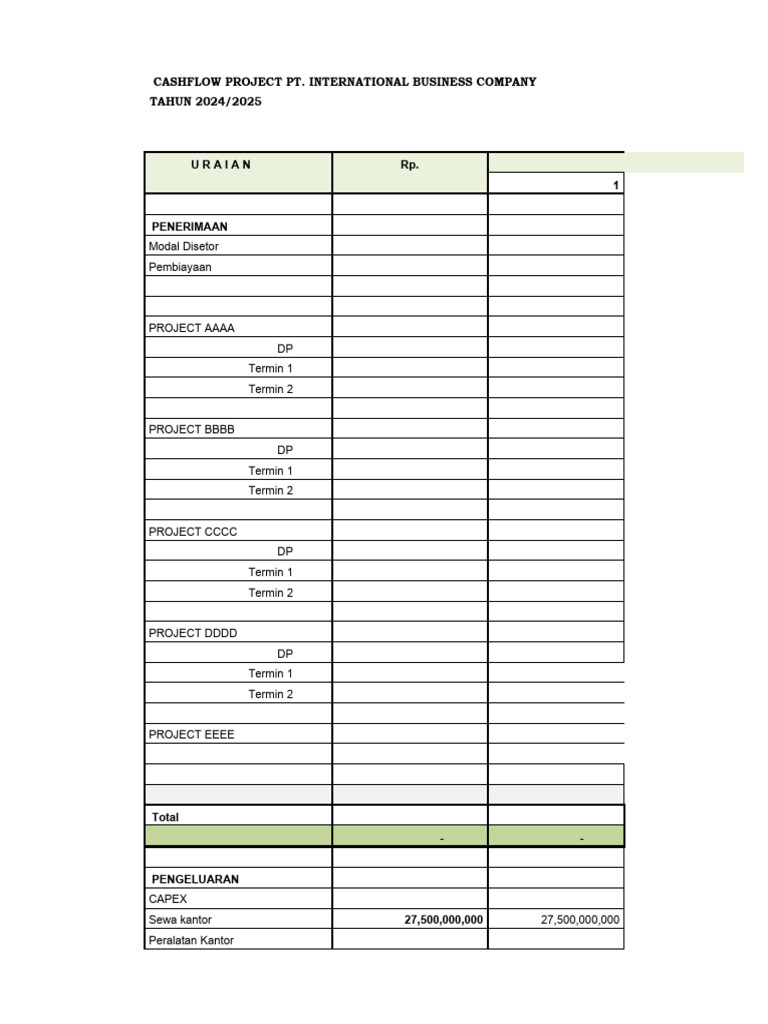 Cash Flow Projection | PDF