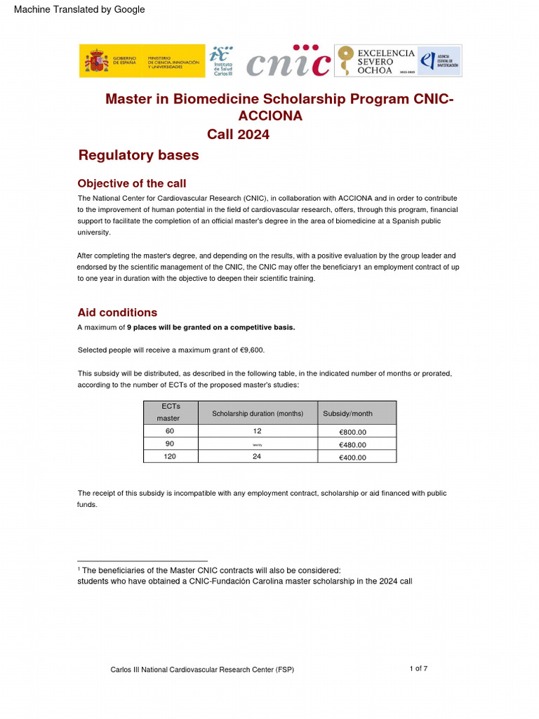 bases_programa_becas_master_cnic_acciona_2024 (1) | Download Free PDF | Master's Degree ...
