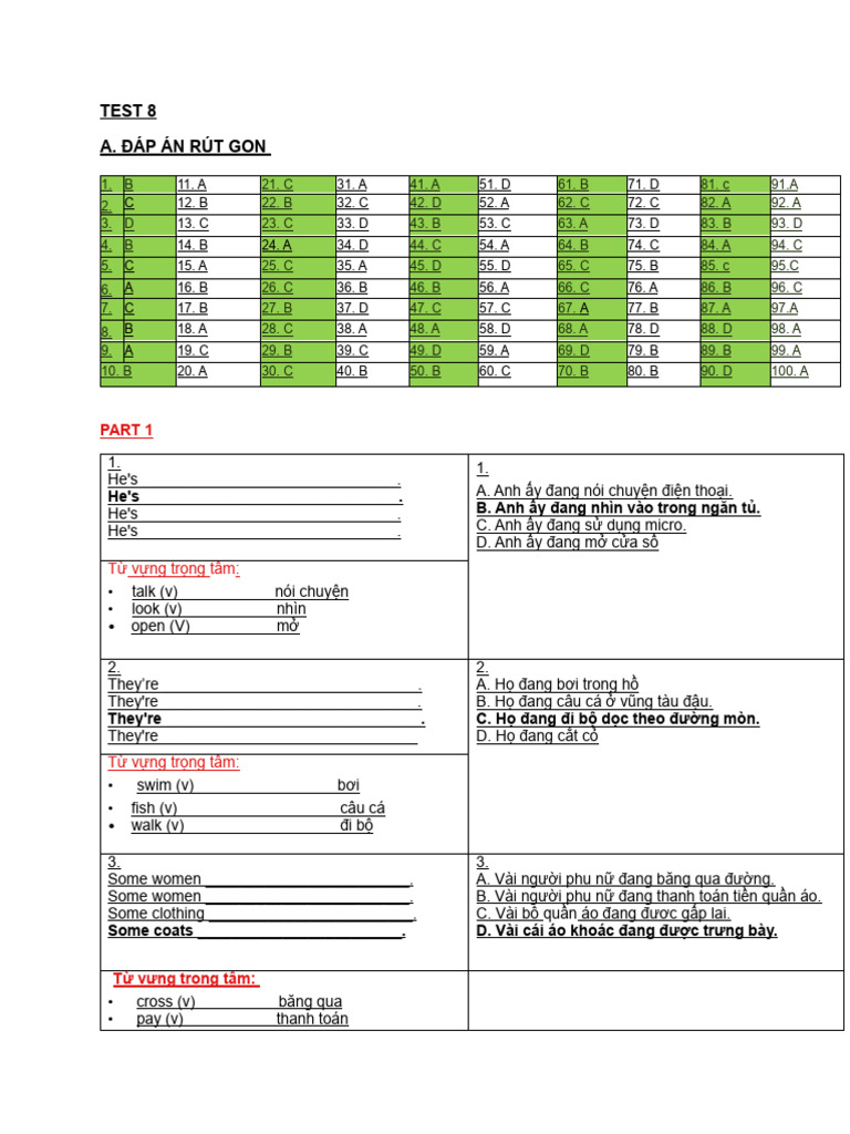 ĐIỀN TỪ LC - TEST 8 | PDF