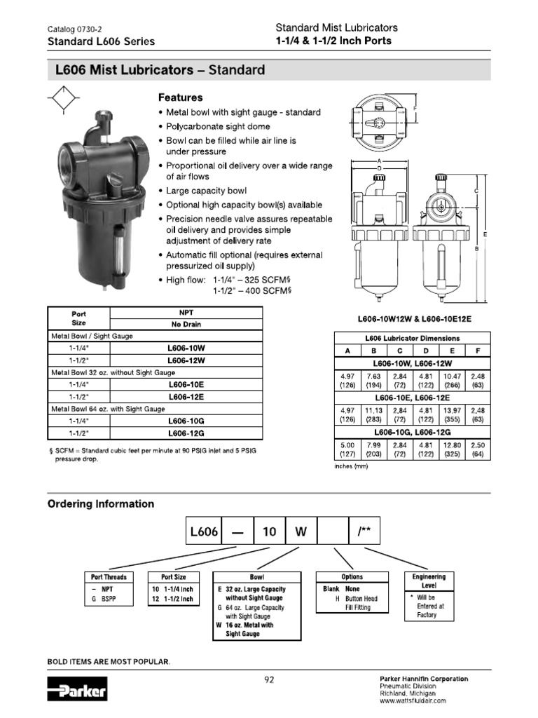 L606 Lubricator Standard 1.25-1.5in | PDF