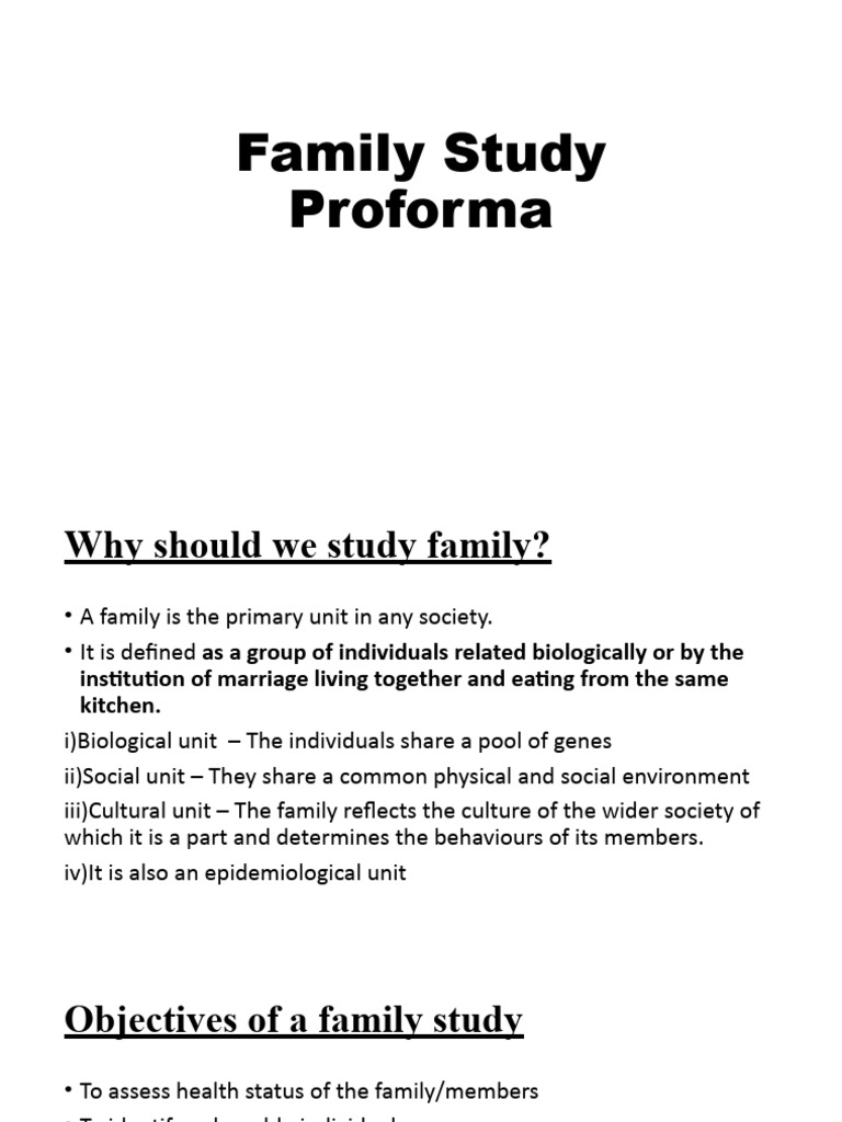 Family Study PPT New | PDF | Slum | Family