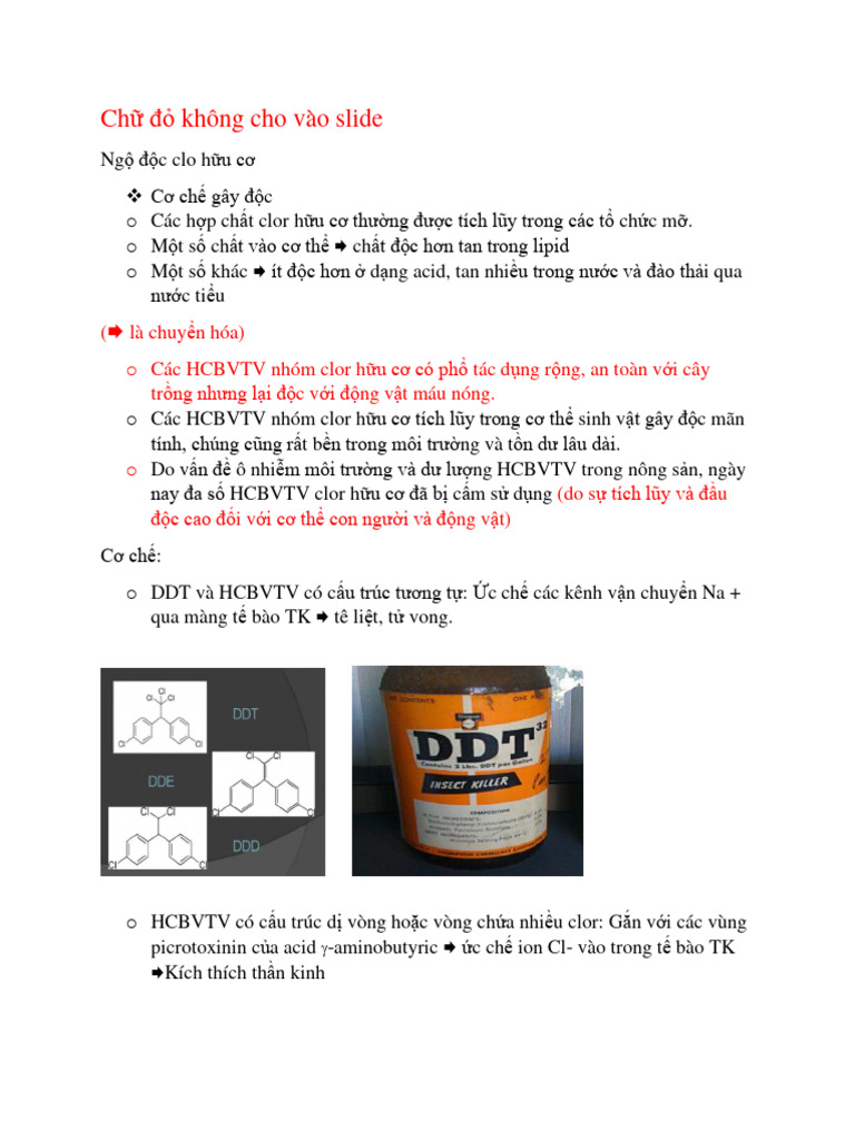 Cơ chế gây độc clor HC | PDF