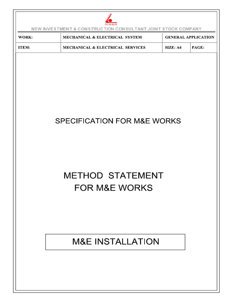 MEP-Method of Statement | PDF