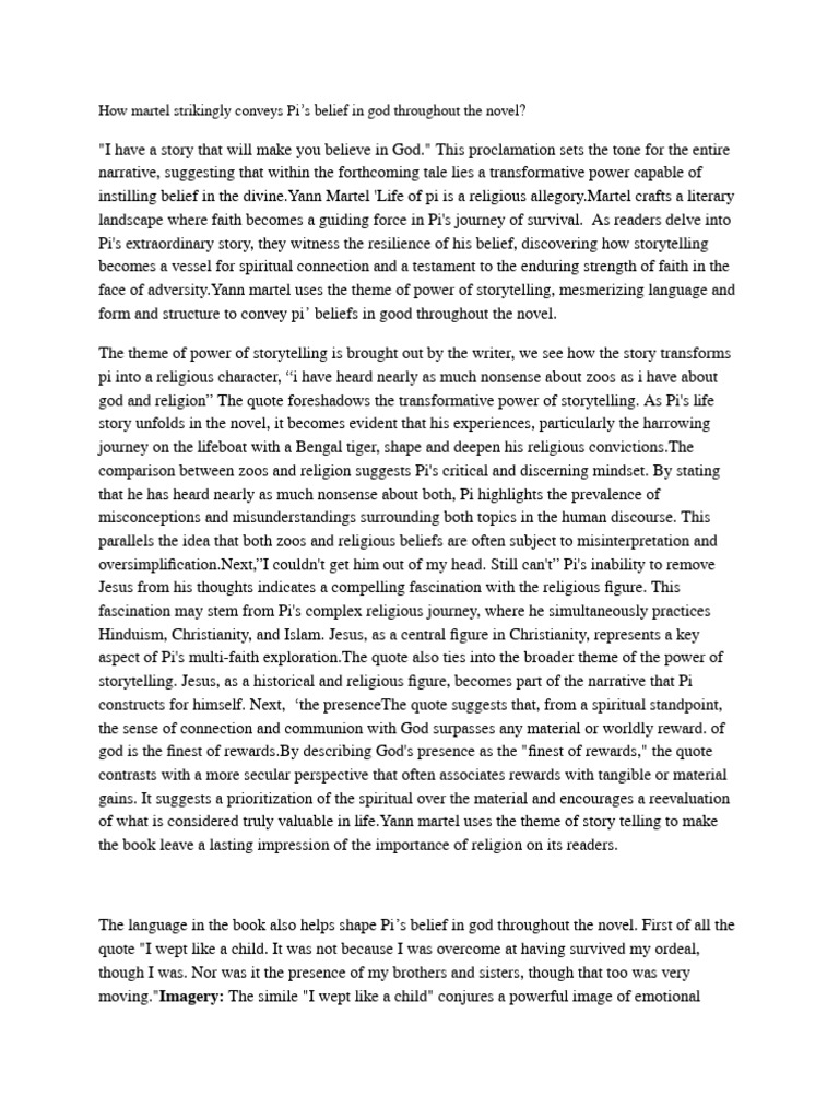 Life of Pi | PDF | Storytelling | Narrative