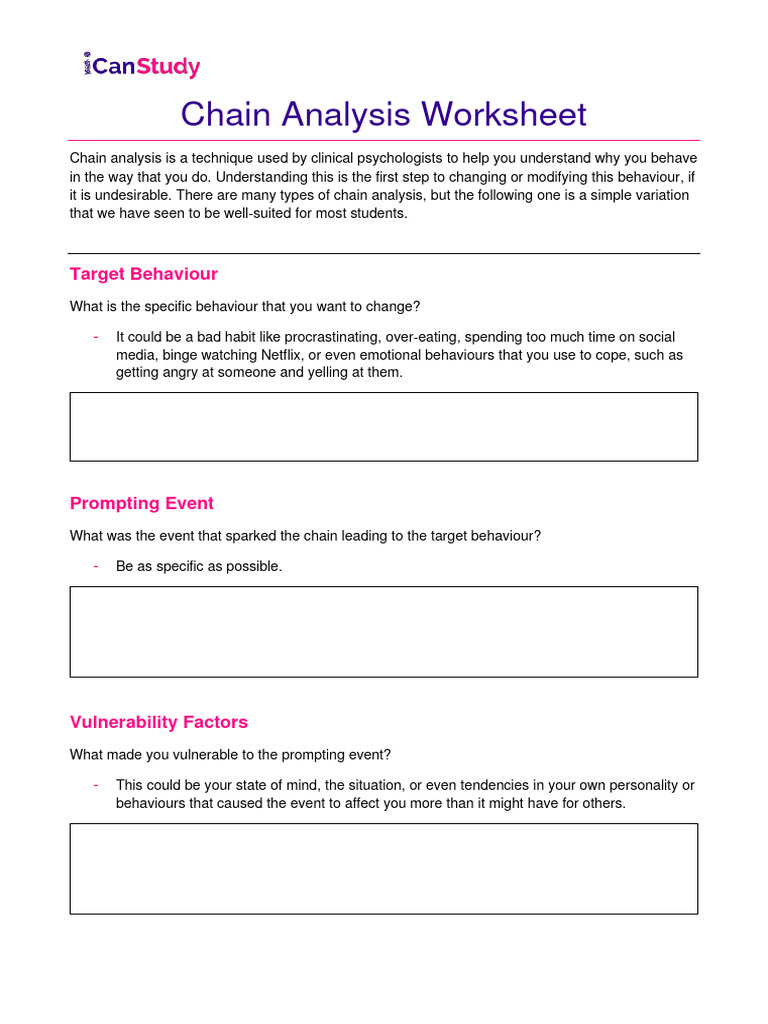 Chain Analysis | Download Free PDF | Anxiety | Thought