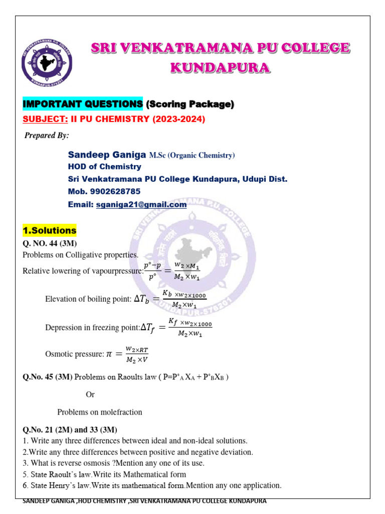 Chem-IMP Questions-1 | PDF | Coordination Complex | Reaction Rate