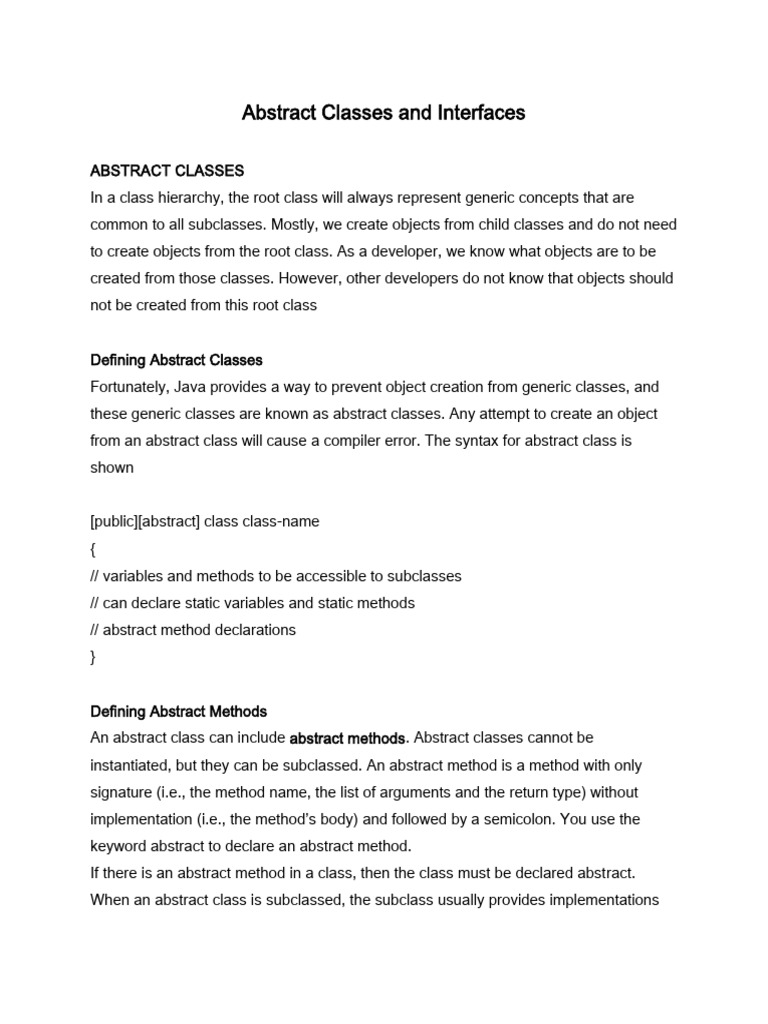 Chapter8 Abstraction | Download Free PDF | Class (Computer Programming) | Method (Computer ...