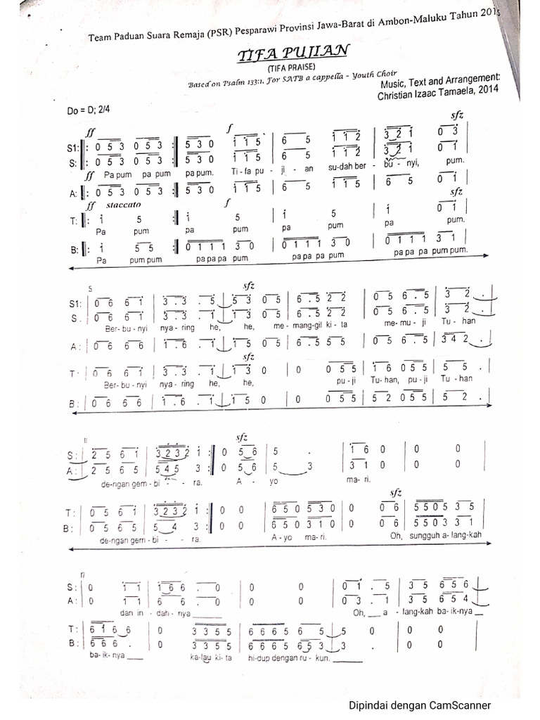 Tifa Pujian (Satb) | PDF