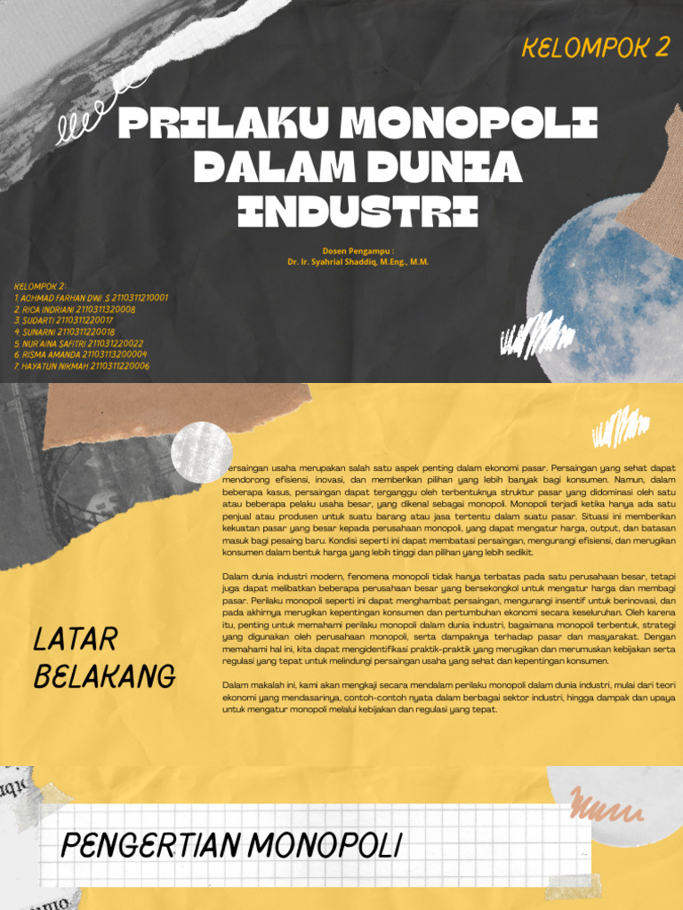 Perilaku Monopoli Dalam Dunia Industri | PDF | Pengelolaan Keuangan & Uang