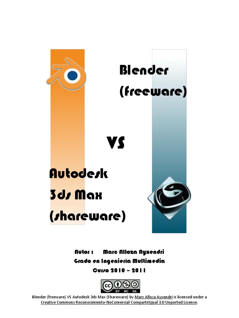 Blender (Freeware) VS 3dsmax (Shareware) MarcAllozaAyxendri 2011 CC ...