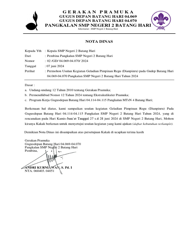 Nota Dinas | PDF