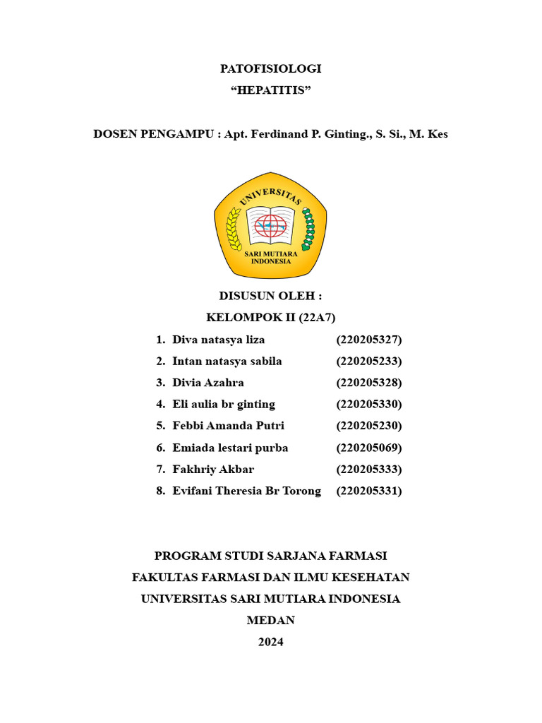 Makalah Hepatitis Patofisiologi Kel 2 | PDF Makalah Hepatitis Patofisiologi Kel 2 | PDF