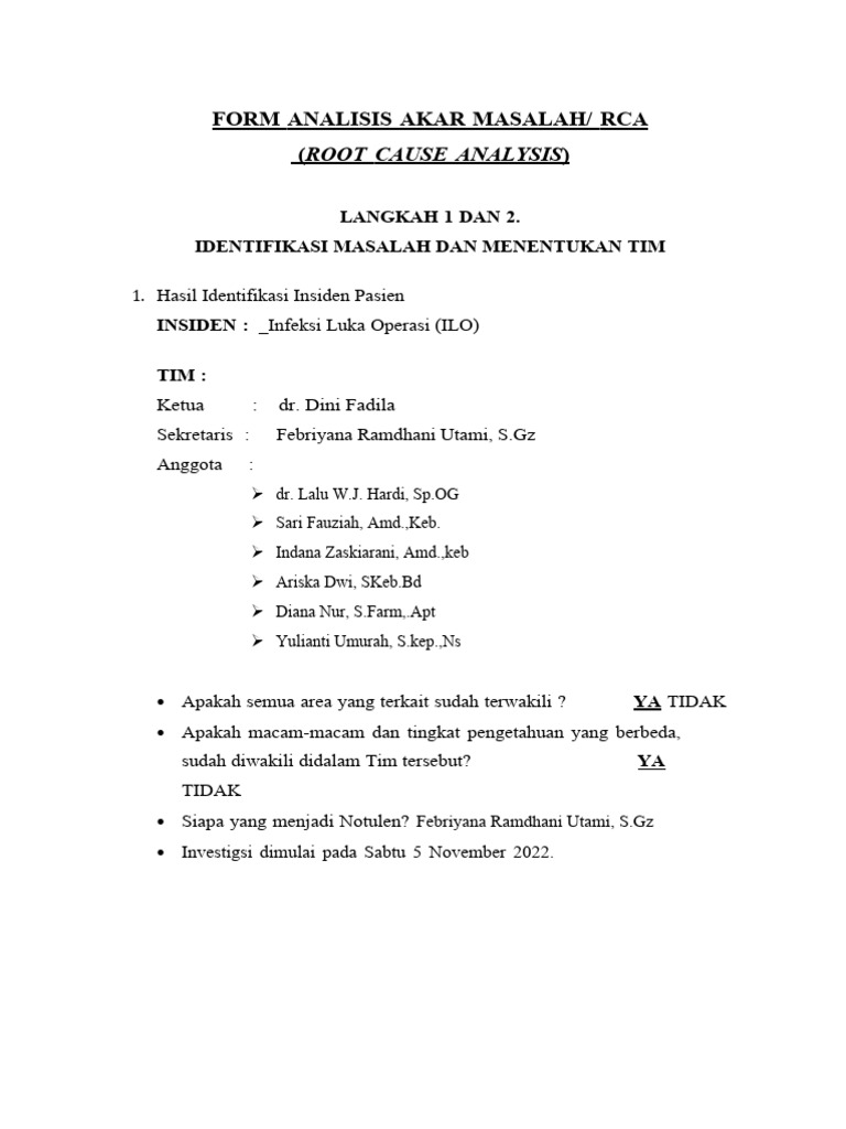 Laporan Rca Ilo | PDF