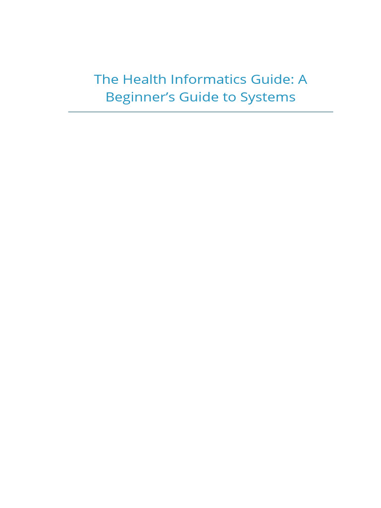 Health Informatics: A Beginner's Guide | PDF | Computer Network ...