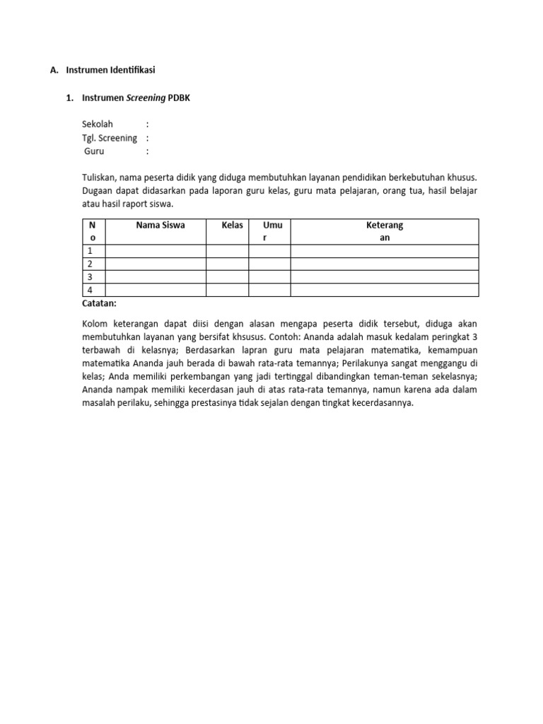 Format Identifikasi | PDF
